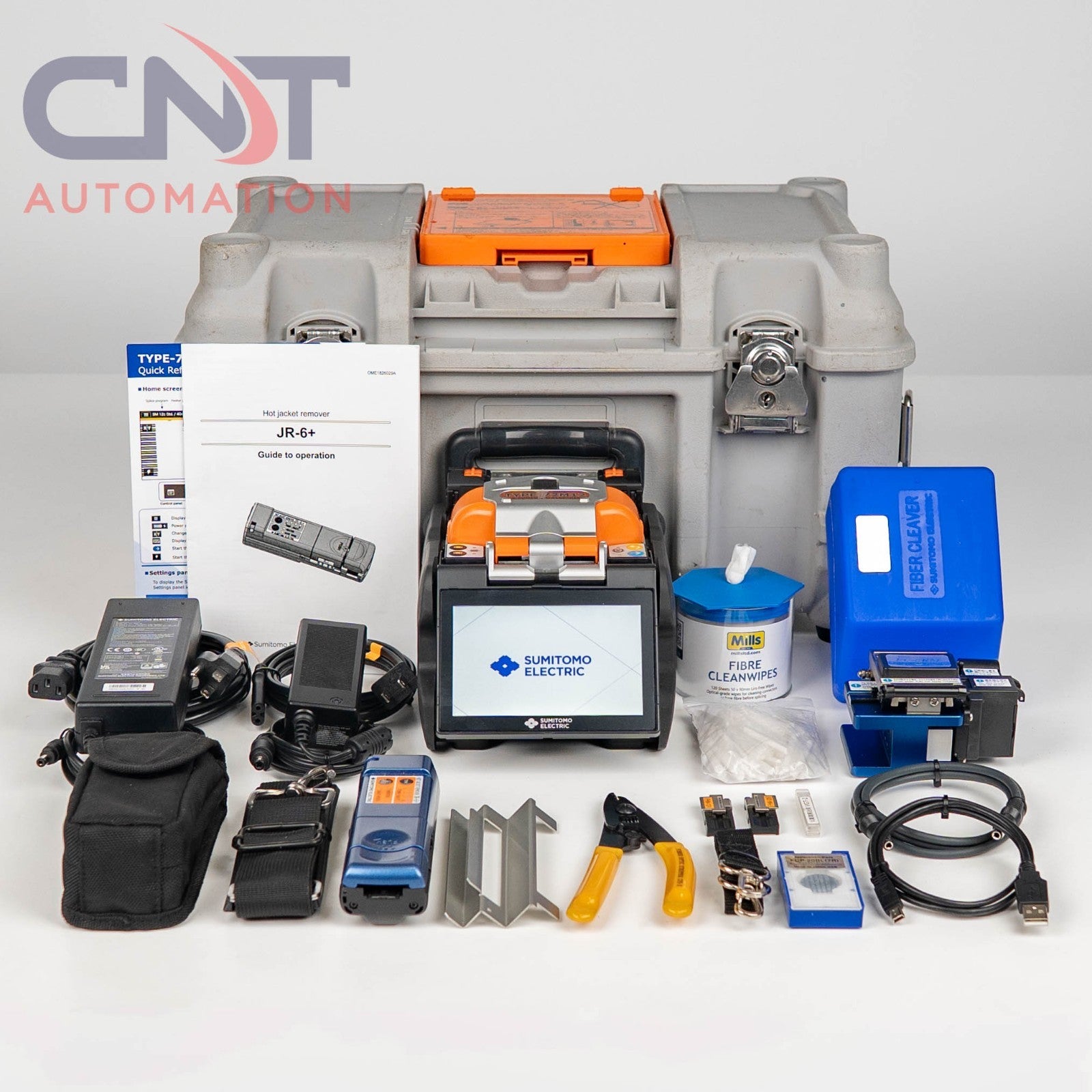 Sumitomo TYPE-72M12 Fiber Fusion Splicer, JR-6+ Jacket Remover & FC-6R